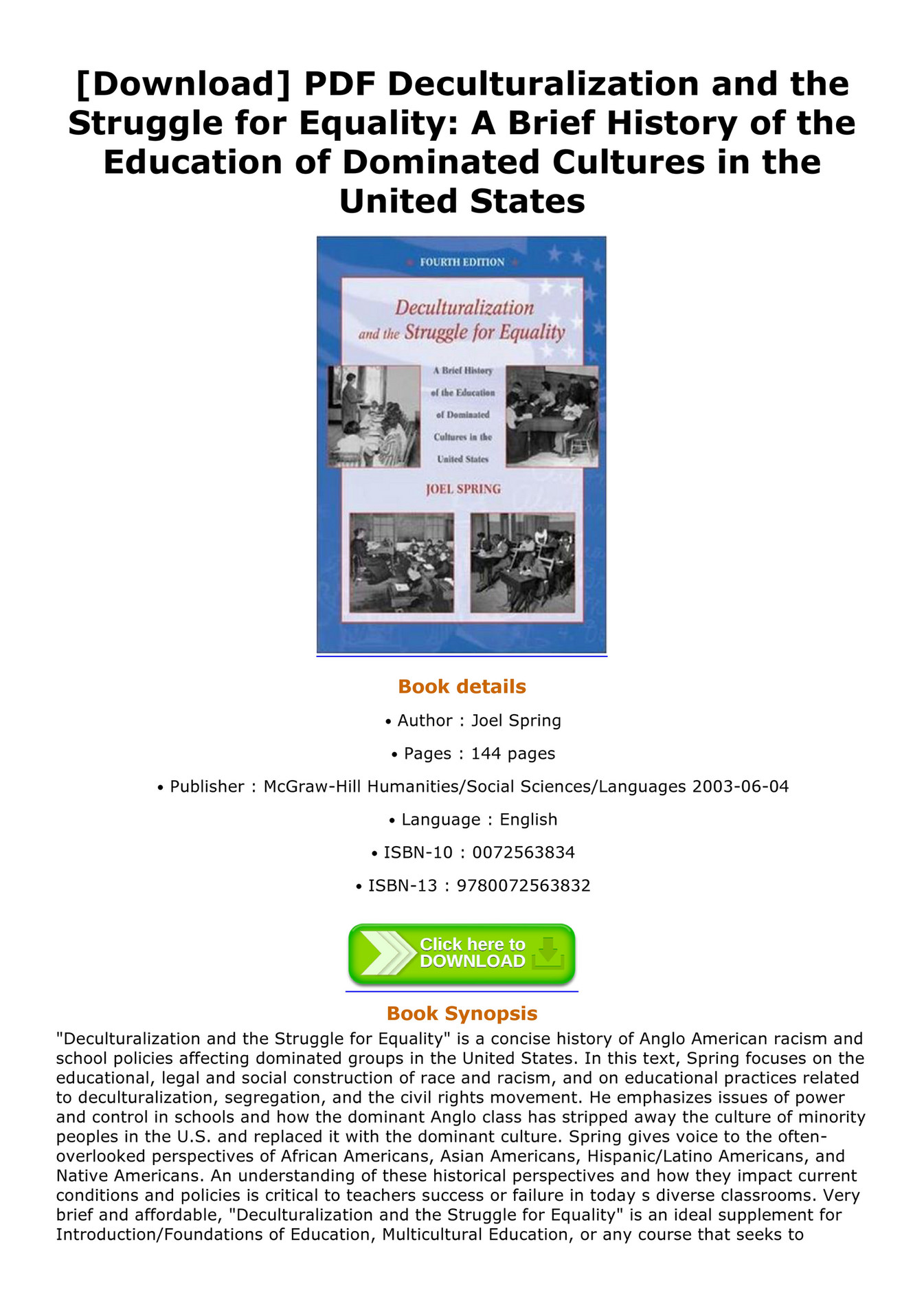 Tylerniemeyer10 - Download PDF Deculturalization and the Struggle for ...