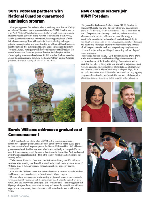 SUNY Potsdam - Potsdam People 2023 - Page 6-7 - Created with Publitas.com