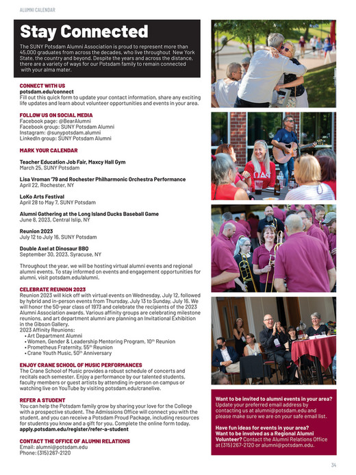 SUNY Potsdam - Potsdam People 2023 - Page 34-35 - Created with Publitas.com