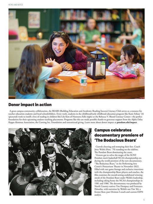 SUNY Potsdam - Potsdam People 2023 - Page 6-7 - Created with Publitas.com