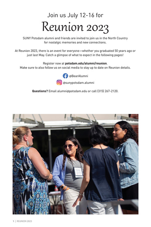 SUNY Potsdam - Reunion 2023 - Page 2-3 - Created with Publitas.com