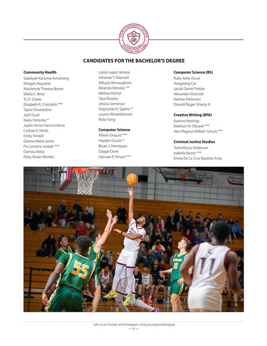 SUNY Potsdam - 2023 Commencement Program - Page 16-17 - Created with Publitas.com