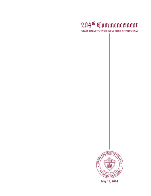 SUNY Potsdam - 2024 Commencement Program - Page 1 - Created with Publitas.com