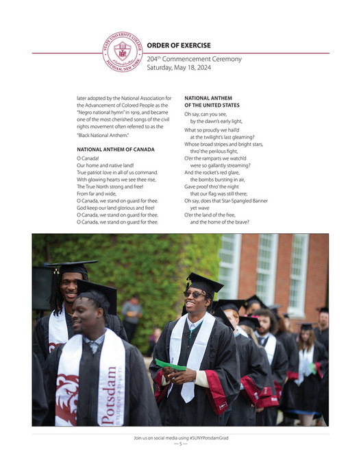 SUNY Potsdam - 2024 Commencement Program - Page 4-5 - Created with Publitas.com