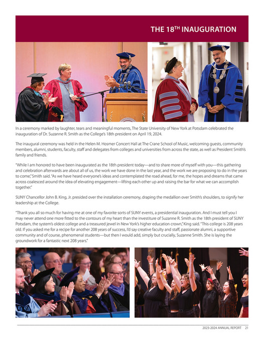 SUNY Potsdam - 2023-24 SUNY Potsdam Annual Report - Page 20-21 - Created with Publitas.com