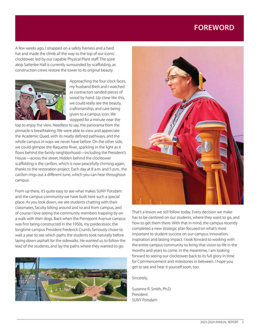 SUNY Potsdam - 2023-24 SUNY Potsdam Annual Report - Page 4-5 - Created with Publitas.com