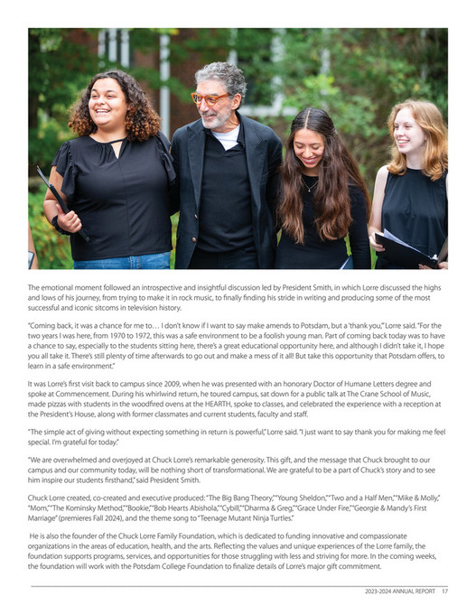 SUNY Potsdam - 2023-24 SUNY Potsdam Annual Report - Page 16-17 - Created with Publitas.com