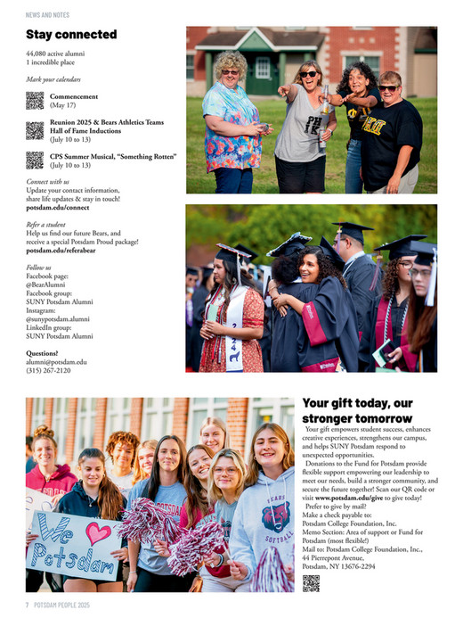 SUNY Potsdam - Potsdam People 2025 - Page 8-9 - Created with Publitas.com