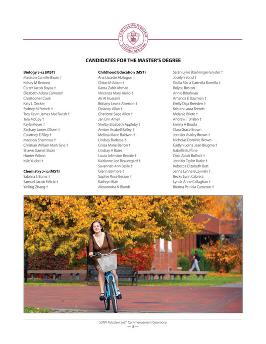 SUNY Potsdam 2025 Commencement Program - Page 18-19 - Created with Publitas.com