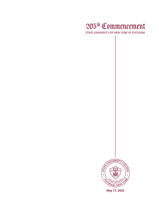 SUNY Potsdam 2025 Commencement Program - Page 1 - Created with Publitas.com
