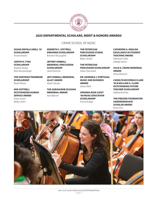 SUNY Potsdam 2025 Commencement Program - Page 14-15 - Created with Publitas.com