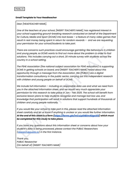 Public - EXTERNAL_Email Template to Your Headteacher - Page 1 - Created ...