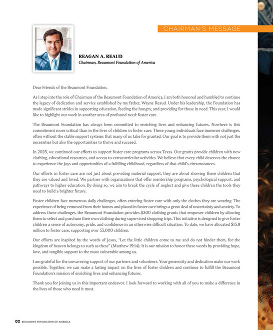 Beaumont Foundation - BFA 2023 AR - Page 4-5 - Created with Publitas.com