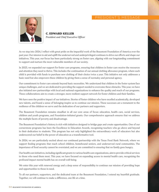 Beaumont Foundation - BFA 2023 AR - Page 6-7 - Created with Publitas.com