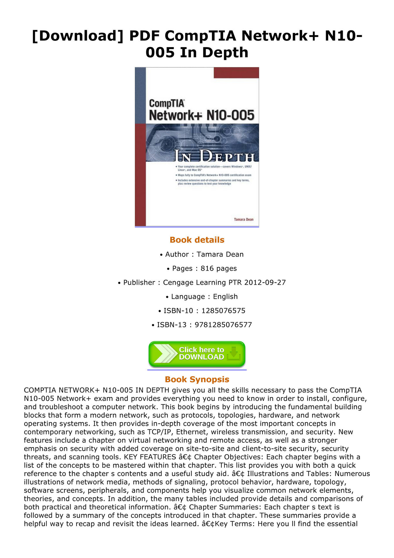 My publications - Download PDF CompTIA Network N10 005 In Depth - Page 1 - Created with Publitas.com