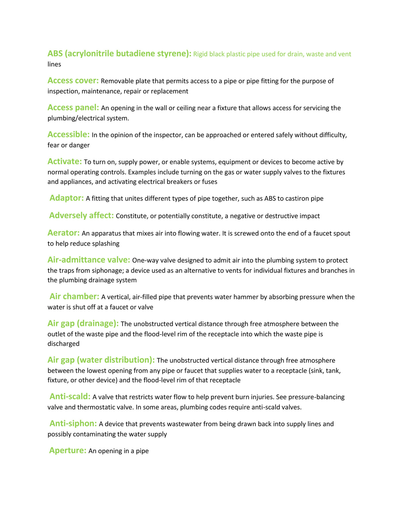 plumbing technology - vocabulary - Page 1 - Created with Publitas.com