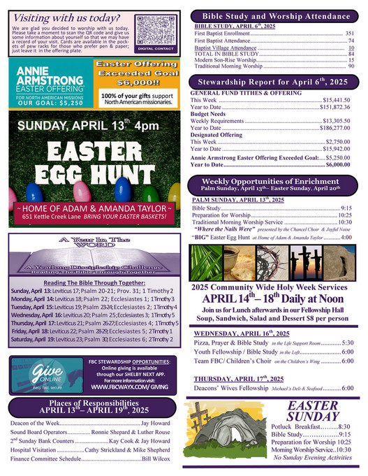 First Baptist Church Waycross, GA - The Messenger, Palm Sunday, April ...