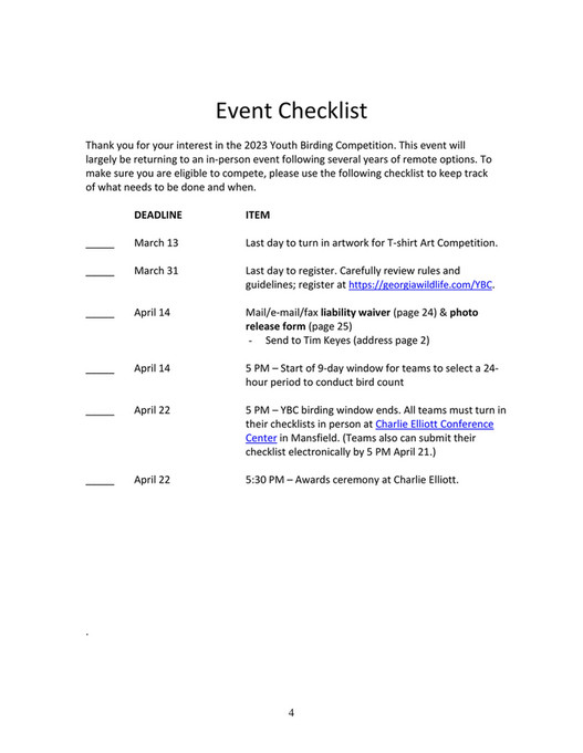 Georgia Department of Natural Resources - 2023 DNR Youth Birding ...