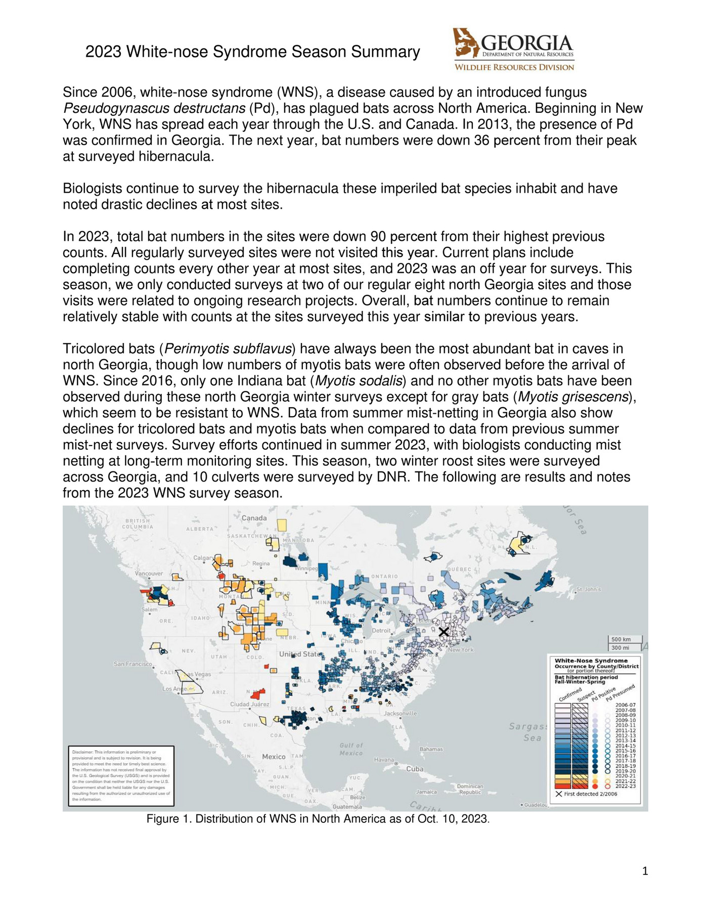 Georgia Department of Natural Resources - White-nose Syndrome in ...