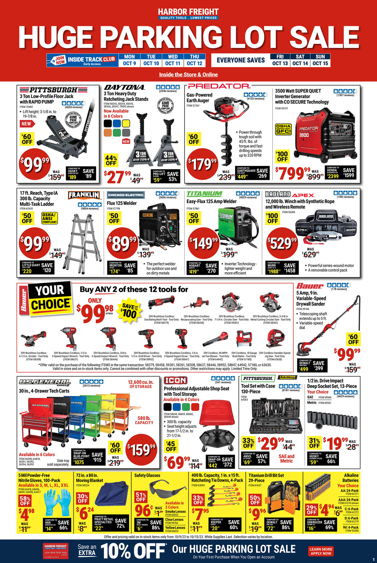 Harbor Freight Tools October Parking Lot Sale - Page 1