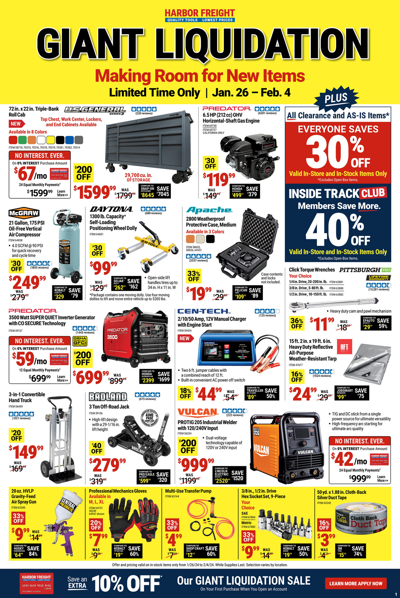 Harbor Freight Tools January Giant Liquidation Sale - Page 1