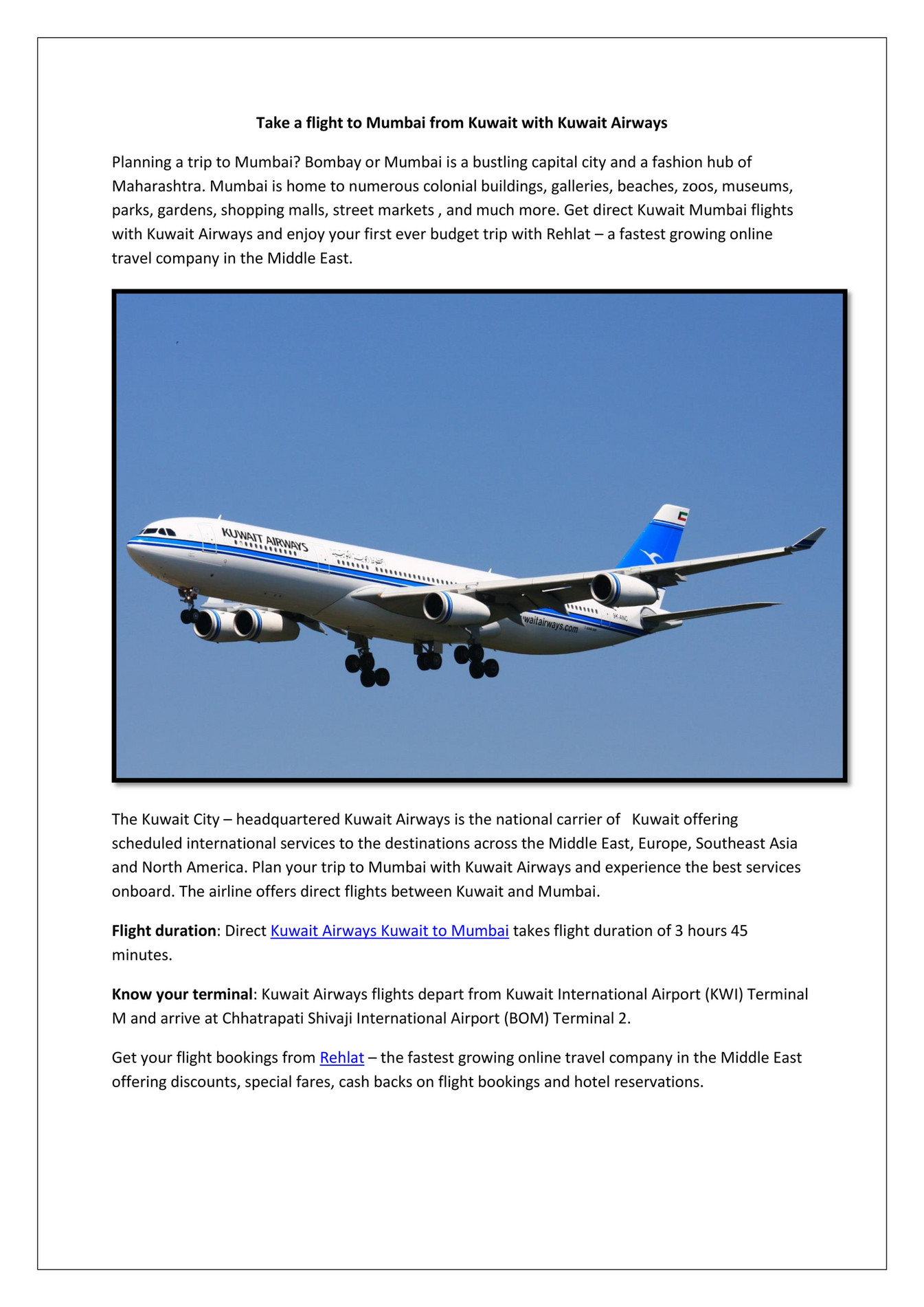 Rehlat - Take a flight to Mumbai from Kuwait with Kuwait Airways - Page ...