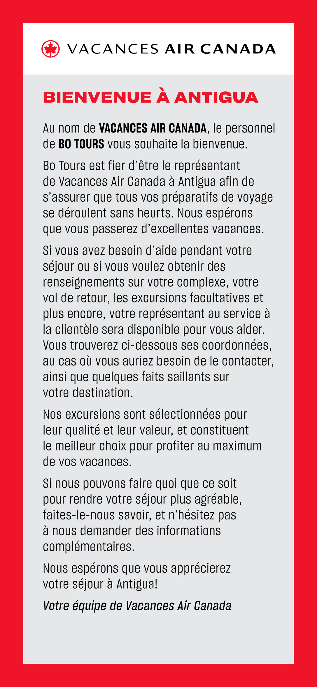 Air Canada Vacations - Antigua-et-Barbuda_Guide de bienvenue - Page 1 ...