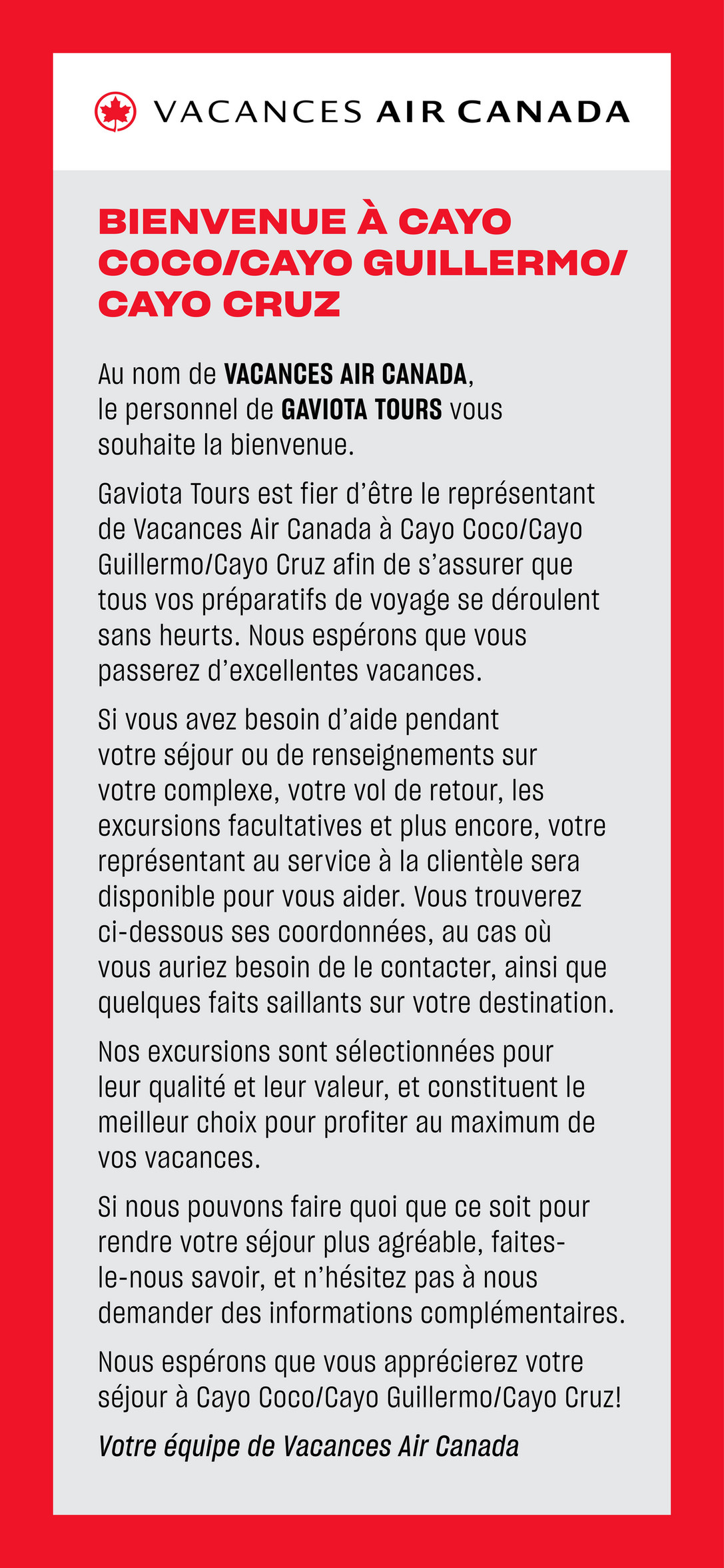 Air Canada Vacations - Cayo Coco et Cayo Guillermo_Guide de bienvenue ...