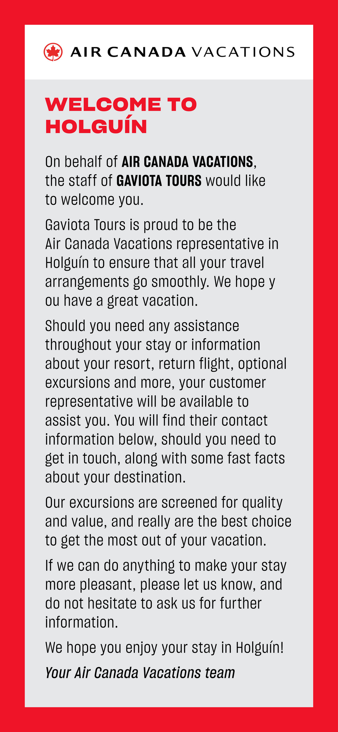 Air Canada Vacations - Holguín - Welcome Guide - Page 3 - Created with ...