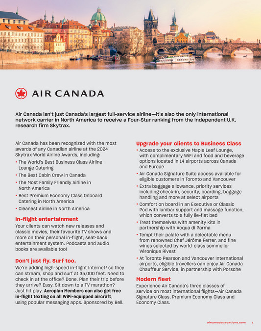 Air Canada Vacations - Air Canada Vacations_Europe_Toolkit_2025 - Page 2-3 - Created with ...