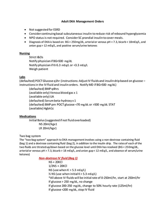 Harris Health System - NEW - Adult DKA Management Orders - Page 1 ...