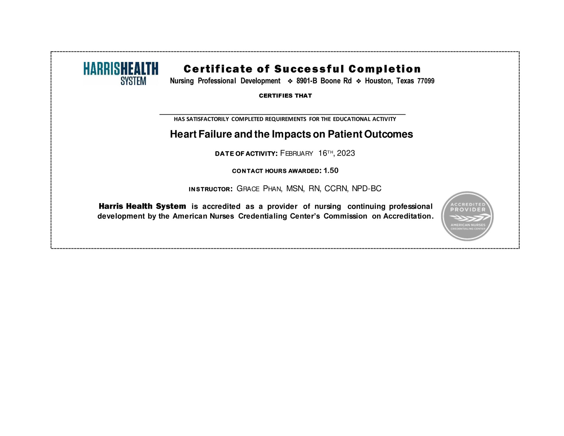 Harris Health System - HF NCPD Certificate - Page 1 - Created with ...