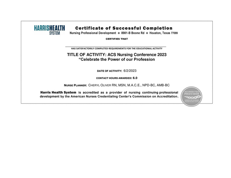 Harris Health System - ACS 2023 Nursing Conference - Page 1 - Created ...