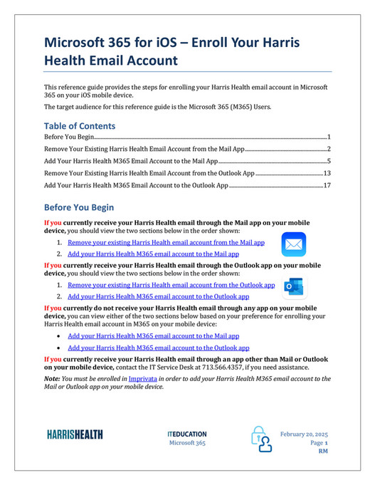 Harris Health System - Email Enrollment (iOS) - Page 1 - Created with ...