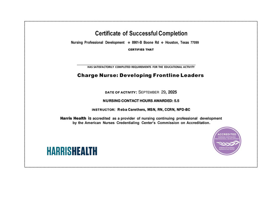 Harris Health System - CNE Certificate Charge Nurse 9.29.2025 - Page 1 ...