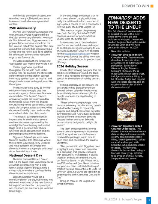 Schwan's Company - Schwan's_People_Magazine_Fall_2024 - Page 12-13 - Created with Publitas.com
