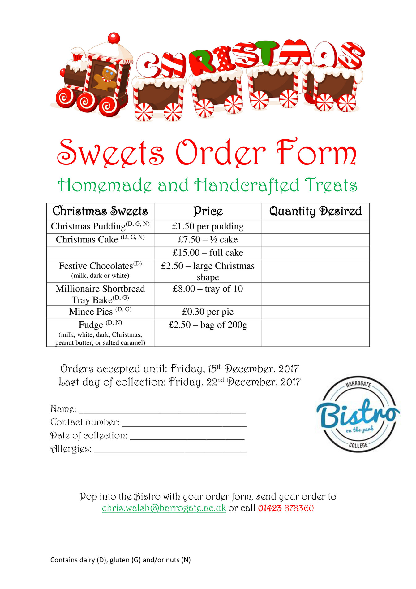 My publications - Christmas Sweets Order Form - Page 1 - Created with ...