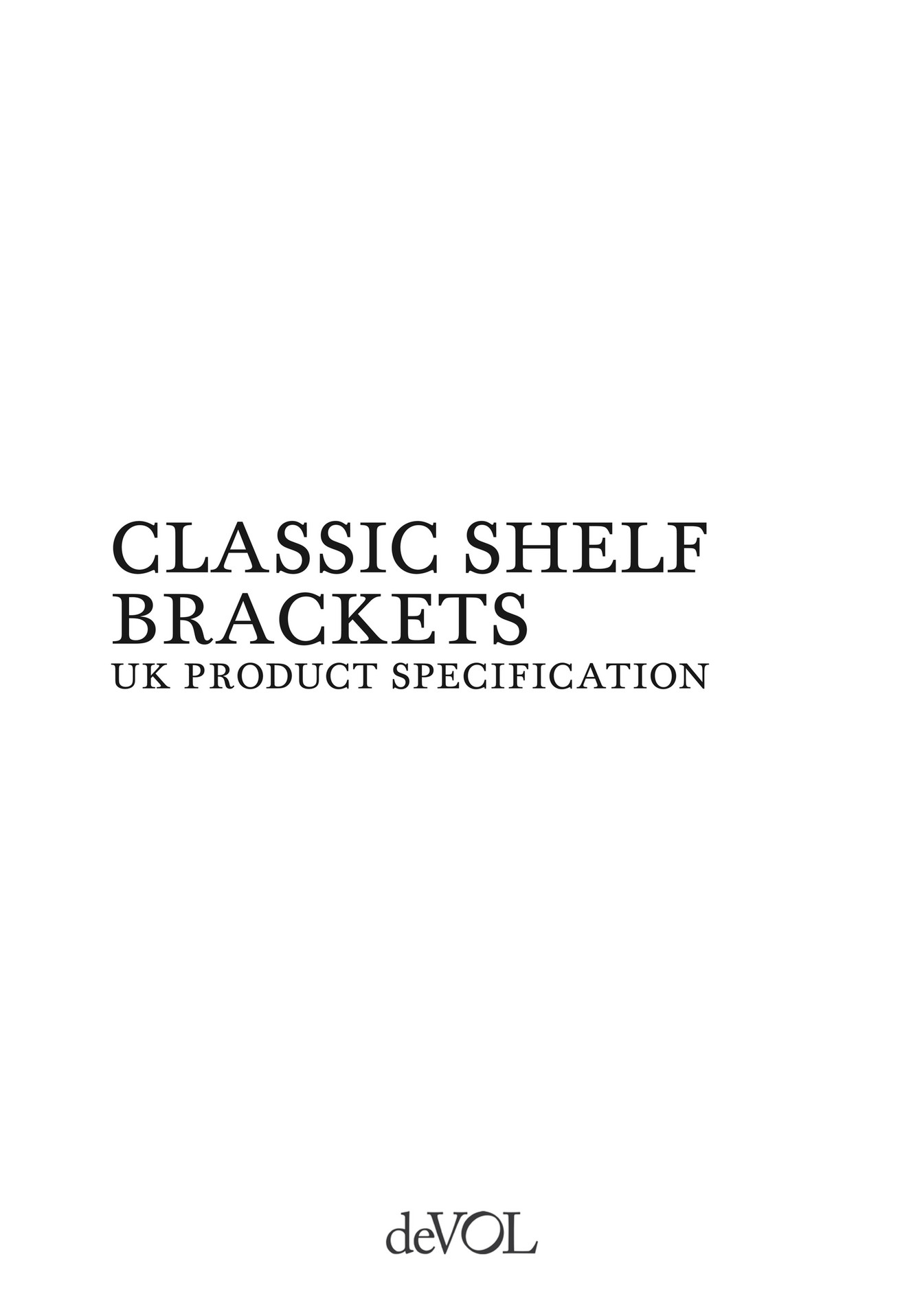 deVOL Kitchens - Classic Shelf Bracket - UK Product Specification - Page 1
