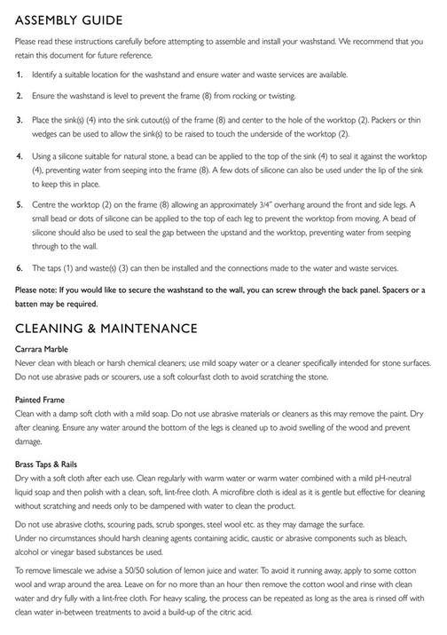 deVOL Kitchens - Washstand - Guide (US) - Page 2-3