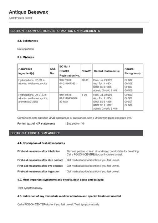 deVOL Kitchens - Floors of Stone - Antique Beeswax Safety Data Sheet ...