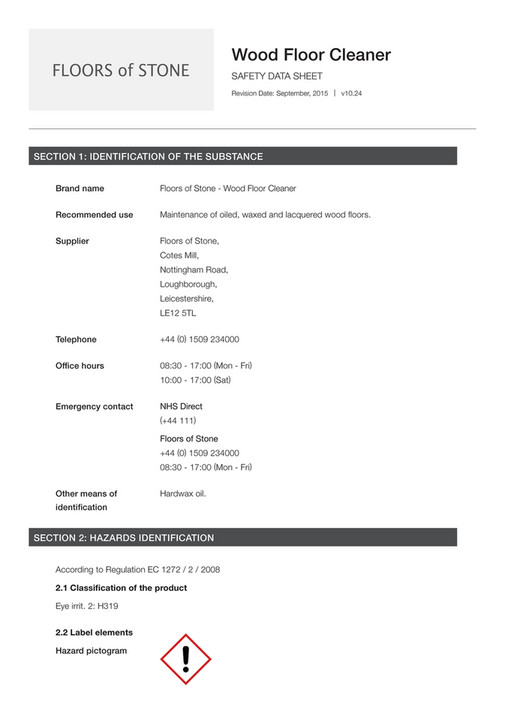 deVOL Kitchens - Floors of Stone - Wood Floor Cleaner Safety Data Sheet ...