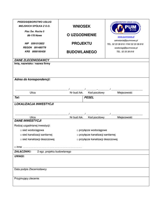 My publications - Wniosek o uzgodnienie projektu budowlanego - Strona 1 - Created with Publitas.com