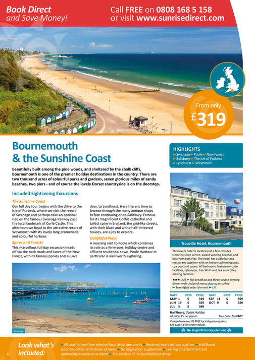 The UK Holiday Group - SunriseDirect 2023 Brochure - Page 12-13 - Created with Publitas.com