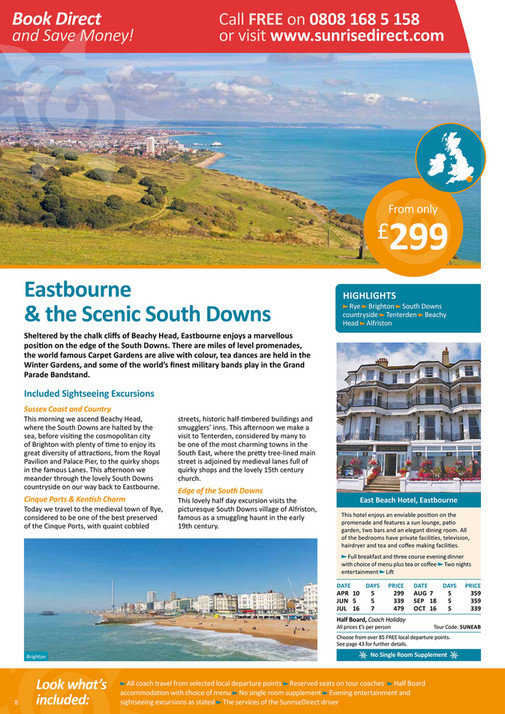 The UK Holiday Group - SunriseDirect 2023 Brochure - Page 8-9 - Created with Publitas.com