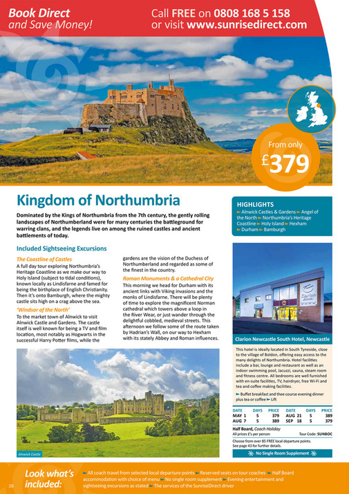 The UK Holiday Group - SunriseDirect 2023 Brochure - Page 28-29 - Created with Publitas.com