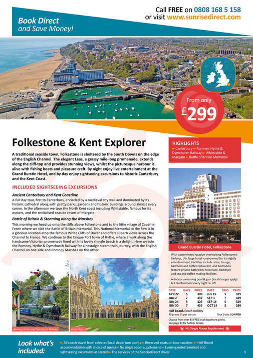SunriseDirect Coach Holidays Brochure 2024 - Page 8-9 - Created with Publitas.com