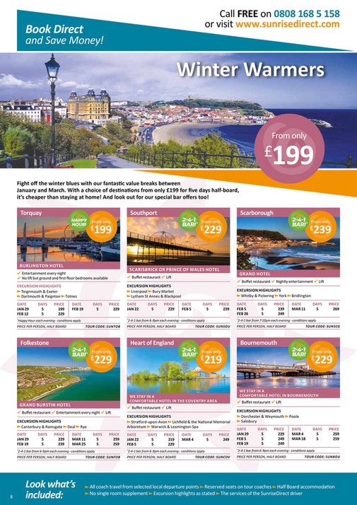 SunriseDirect Coach Holidays Brochure 2024 - Page 8-9 - Created with Publitas.com