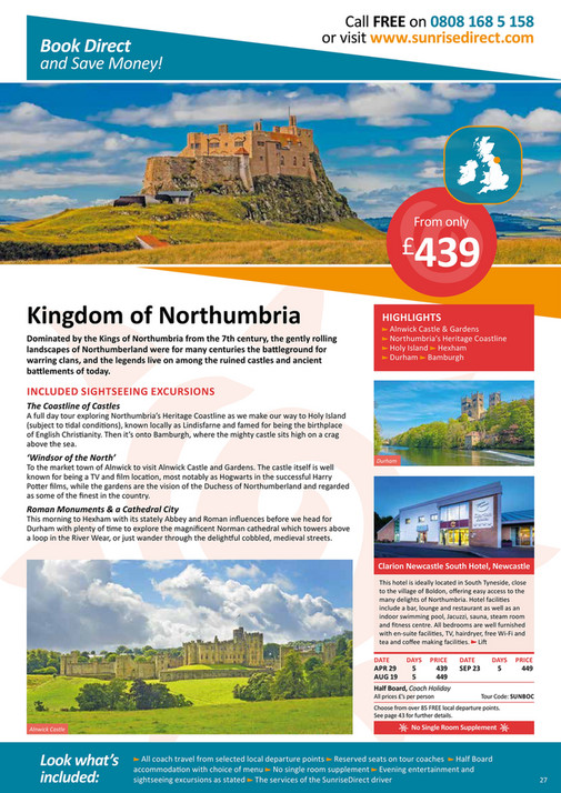 SunriseDirect Coach Holidays Brochure 2024 - Page 26-27 - Created with Publitas.com