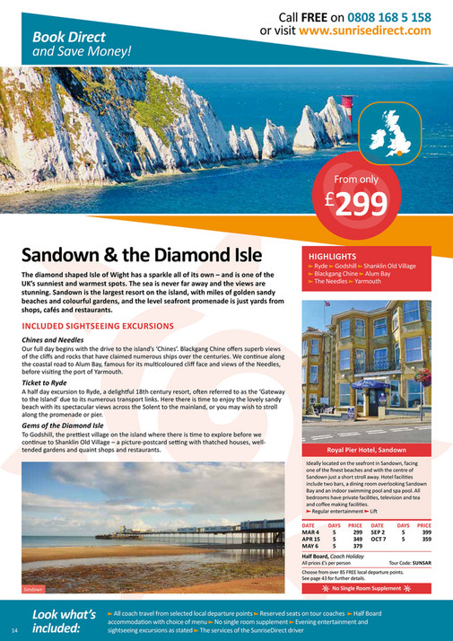 SunriseDirect Coach Holidays Brochure 2024 - Page 14-15 - Created with Publitas.com