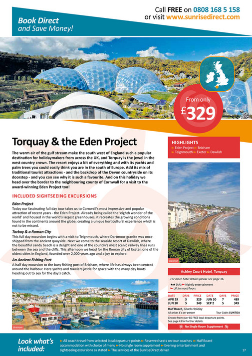 SunriseDirect Coach Holidays Brochure 2024 - Page 16-17 - Created with Publitas.com